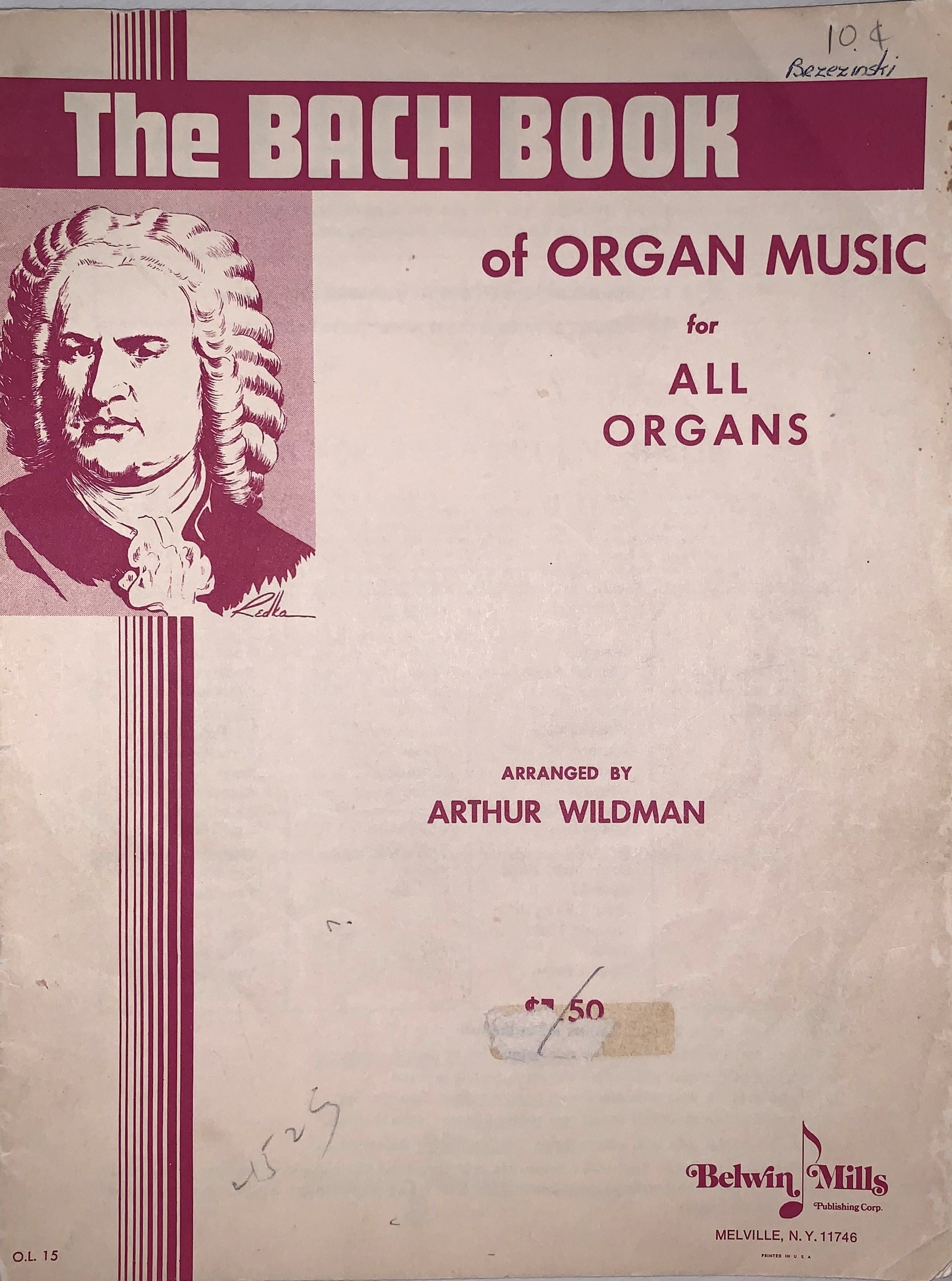 Arthur Wildman, The Bach Book of Organ Music, $0.10 – Lois Fyfe Music
